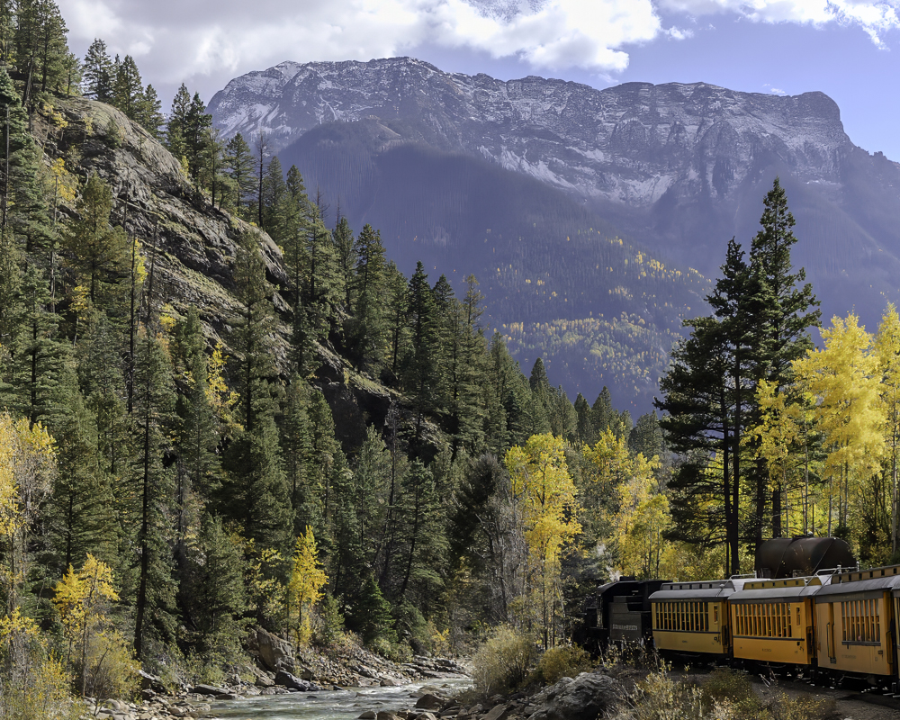 Durango and Silverton Train Running the river valley | Photographic ...